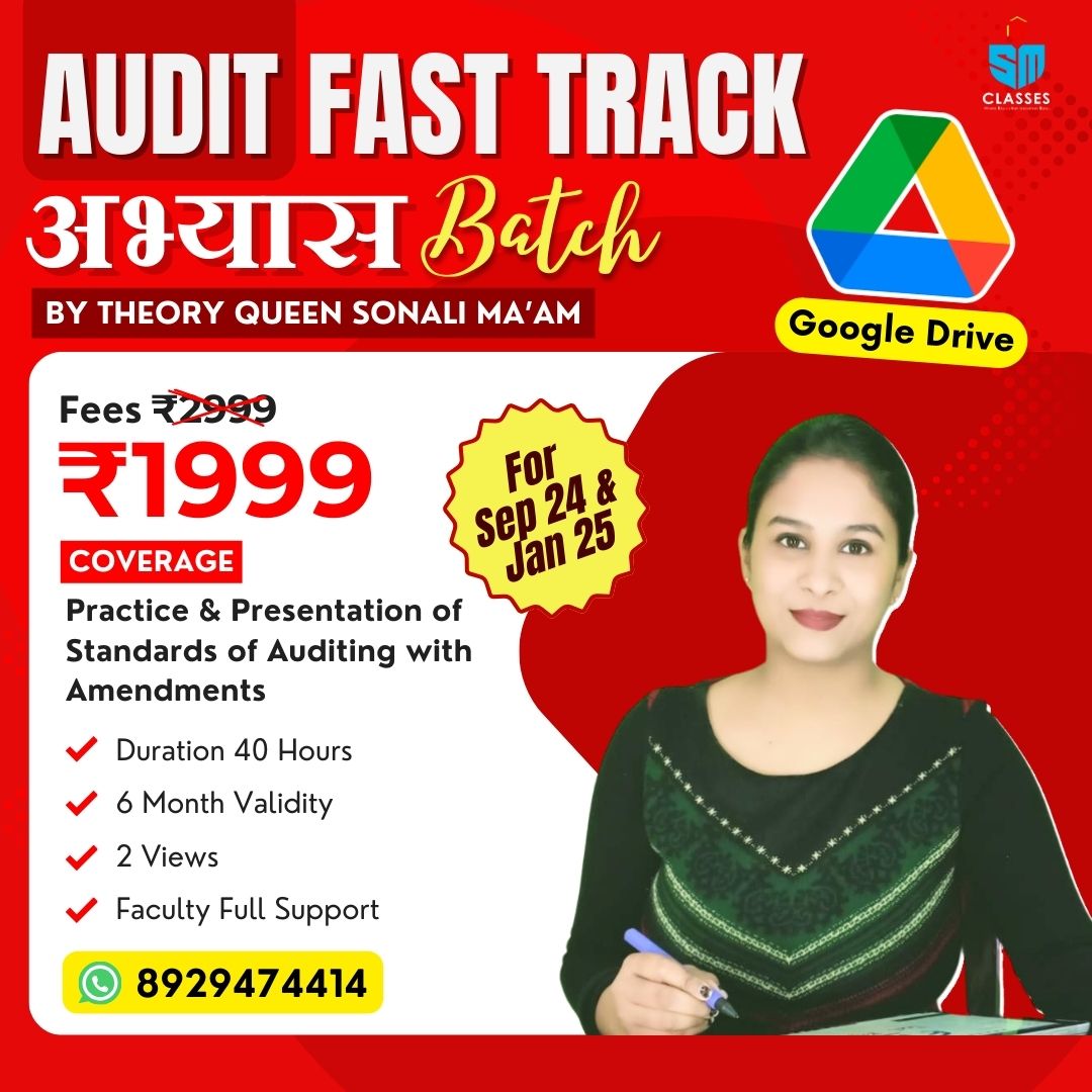CA Inter Audit Recorded Fast Track Abhyas Batch | Sep 24/Jan 25 By Sonali Ma'am